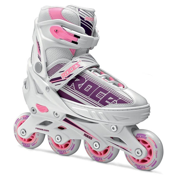 Rollers Roces Jockey Blanc et Rose ajustable enfant – La Cabane de la ...